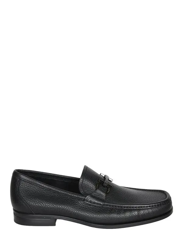 FERRAGAMO Grand Gancini Loafers - Black
