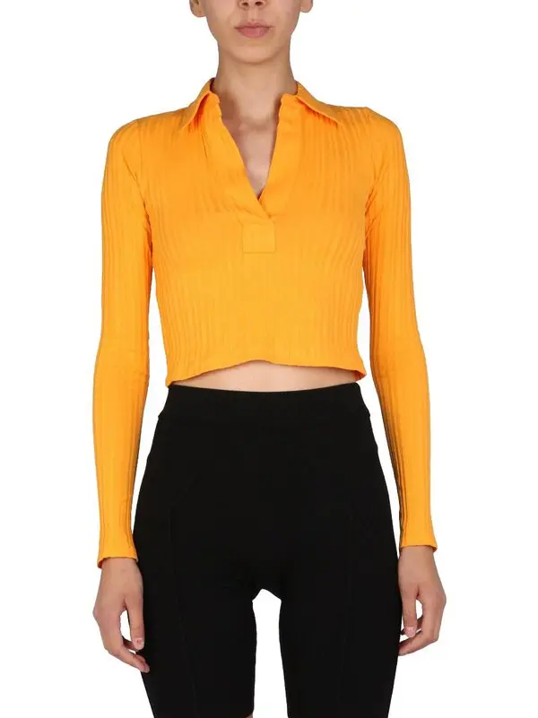 Helmut Lang Cropped Polo - Yellow