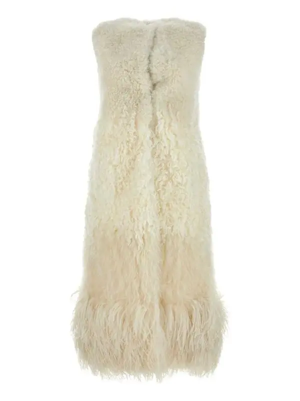 Prada Ivory Fur Coat - White