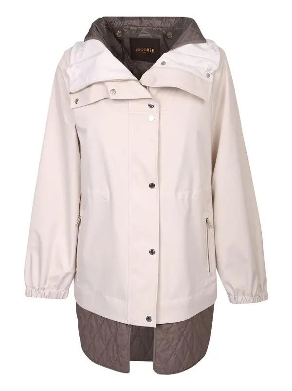 MOORER Romea-adb Layered Parka Coat - White