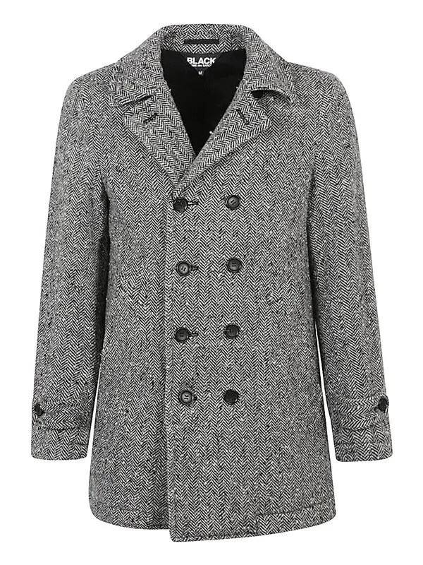 Comme Des Garçons Wool Double-breasted Coat - Black