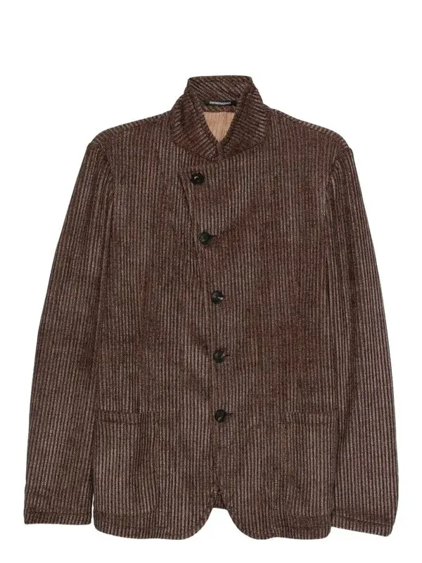 Emporio Armani Single-breasted Blazer Jacket - Brown