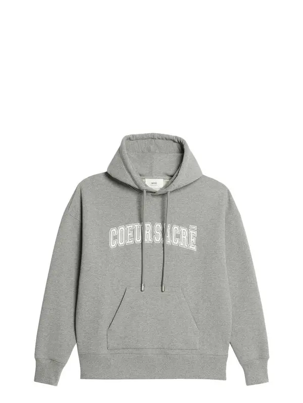 Ami Coeur Sacré Embroidered Hoodie - Gris