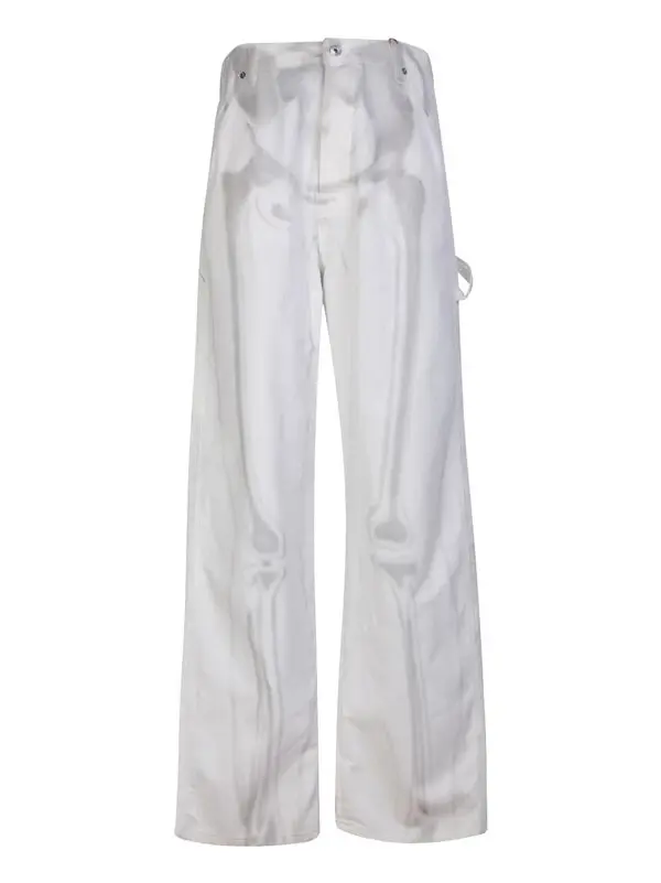 Off-White Carpenter Body Scan Print Loose-fitting Jeans - White