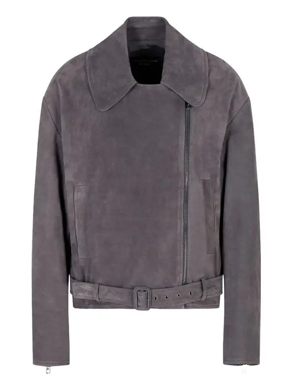 Emporio Armani Leather Jacket - Grey