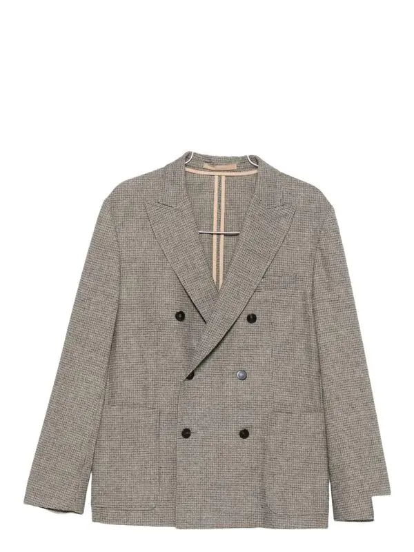 PAOLO PECORA Double-breasted Jacket - Beige