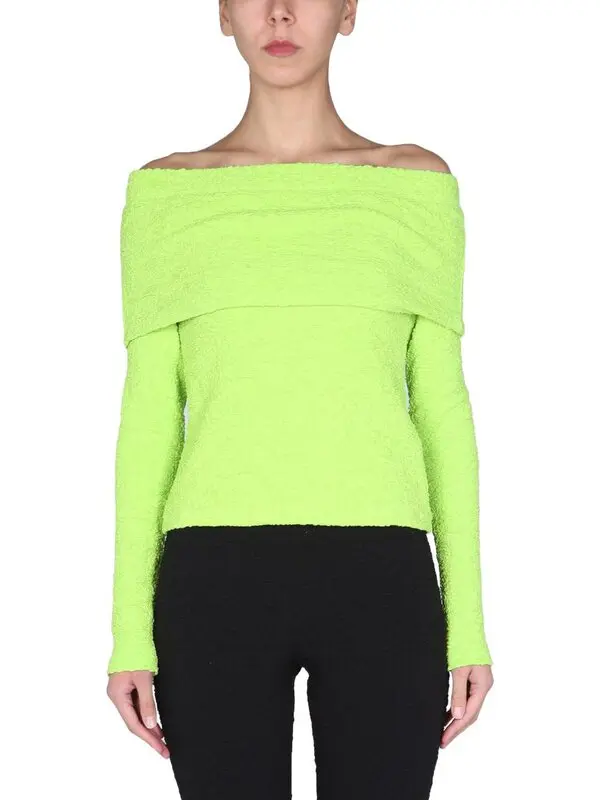 MSGM Boat Neck Top - Green