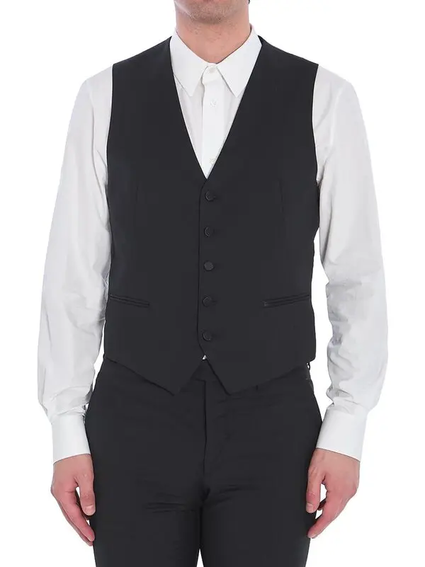 Tagliatore Wool Vest - Black