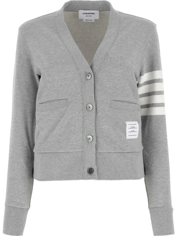 Thom Browne Cotton Cardigan - Light Grey