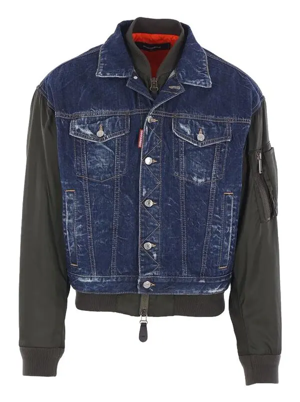 Dsquared2 Padded Denim Bomber - Blue