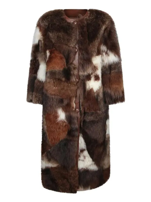 Prada Sheepskin Patchwork Coat - Multicolor
