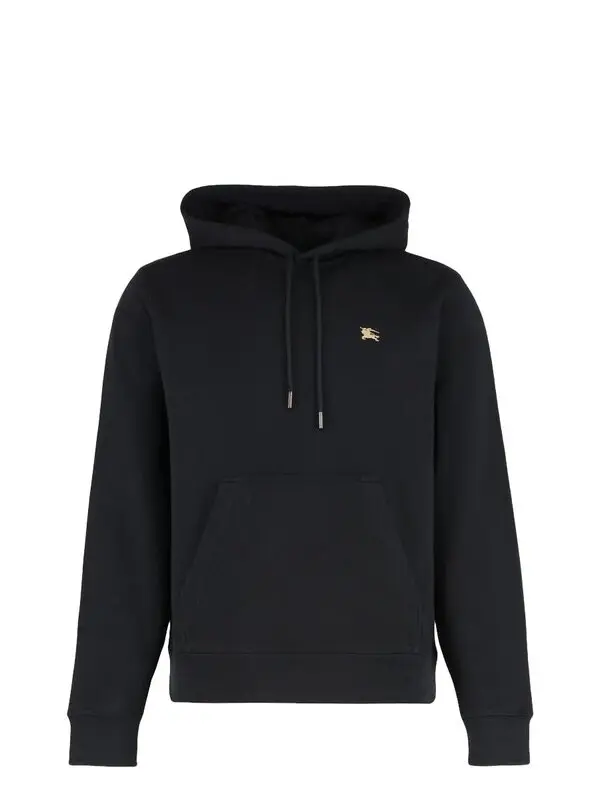 Burberry Logo Cotton Hoodie - Black