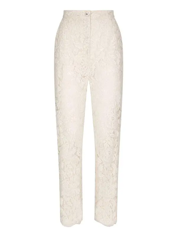 Dolce & Gabbana Lace Ankle-length Trousers - White