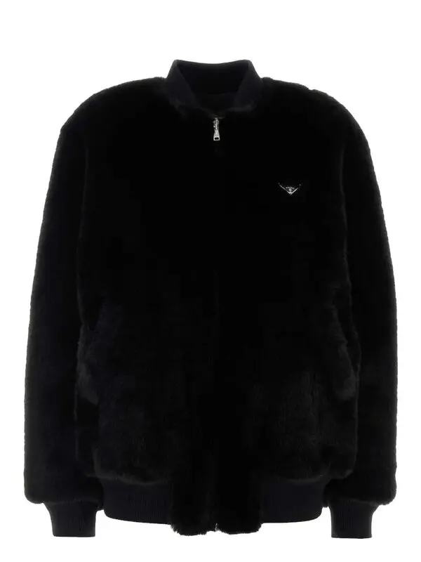 Prada Eco Fur Bomber Jacket - Black