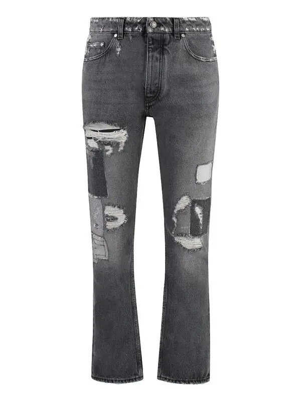 Palm Angels Straight Leg Jeans - Grey