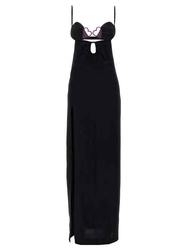 NENSI DOJAKA Heart Bra' Long Dress - Black