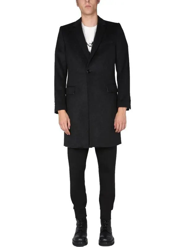 Dolce & Gabbana Single-breasted Velours Coat - Grey