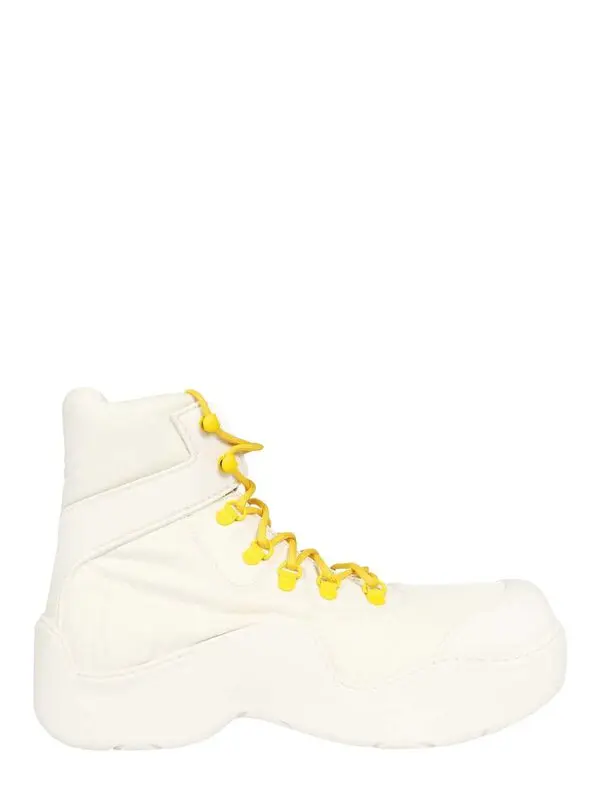 Bottega Veneta Puddle Bomber Lace-up Boots - White