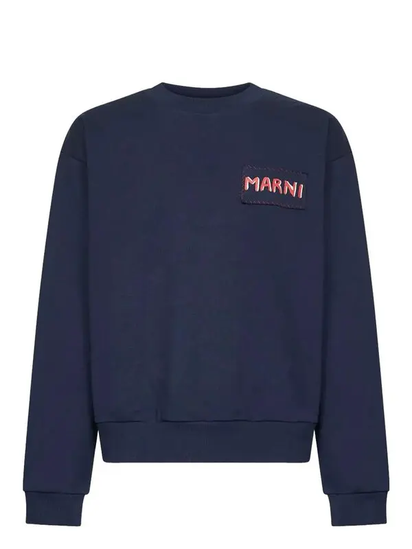 Marni Sweater With Embroidered Logo - Blue