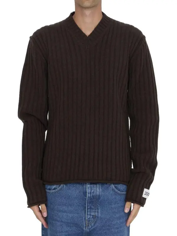 Dolce & Gabbana Ribbed Wool Sweater - Brown