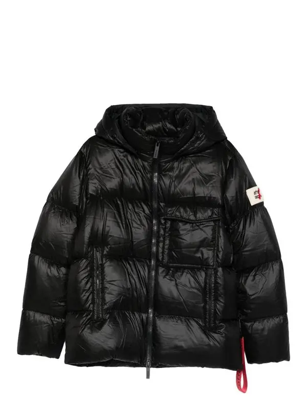 AFTER/LABEL Short Down Jacket With Label - Black