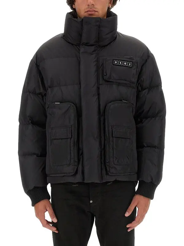 Dsquared2 Down Jacket With Logo - Black