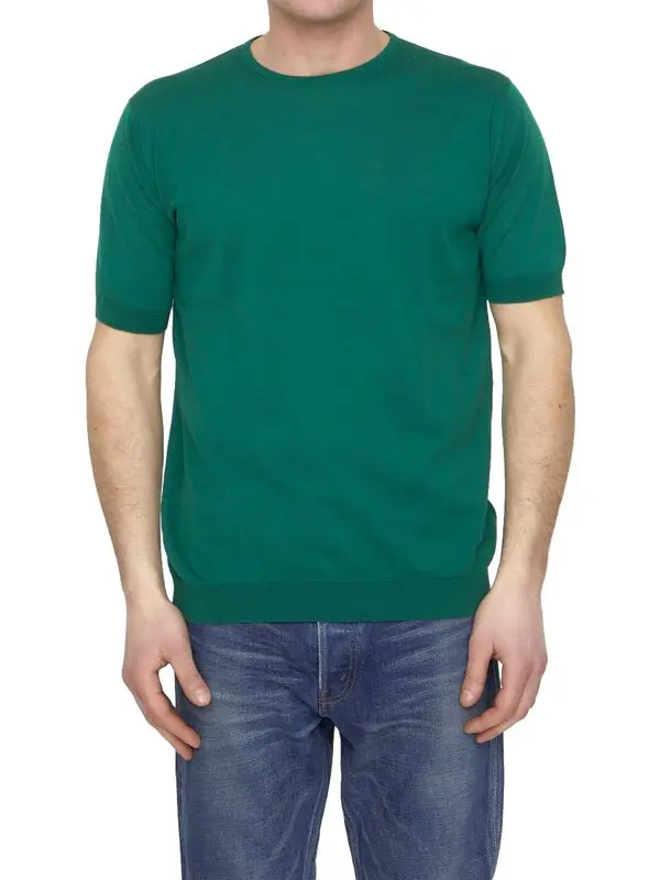 John Smedley Emerald Cotton Jumper - Green