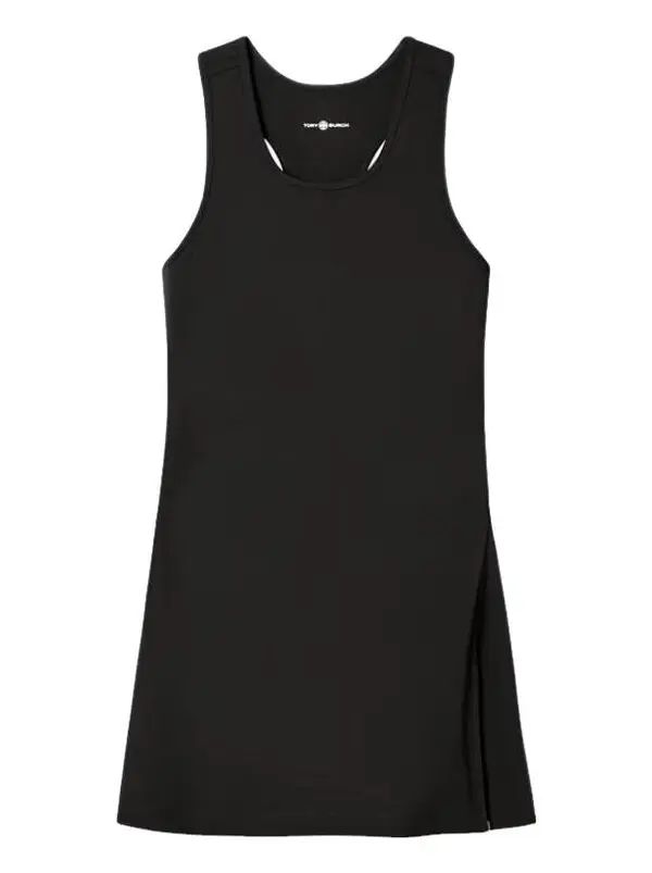 Tory Burch Performance Jersey Side-slit Tennis Dress - Black/black
