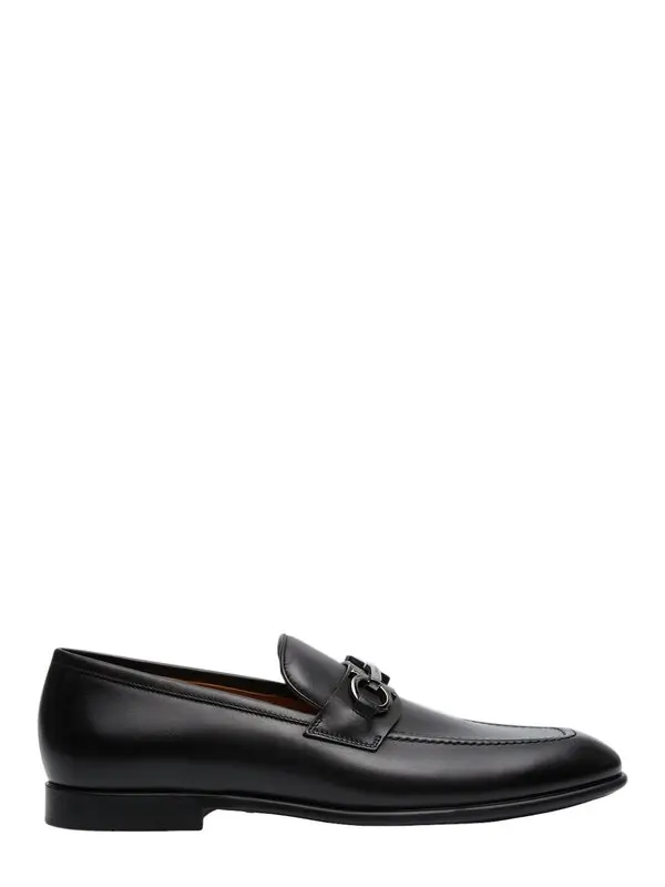 FERRAGAMO Foster Gancini Bit Loafers - Black