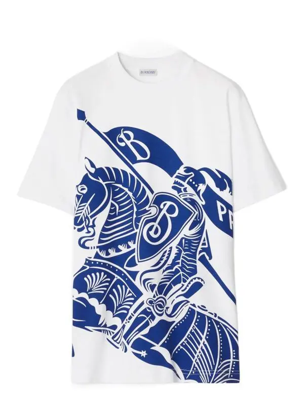 Burberry Cotton Jersey T-shirt With Equestrian Knight Design - White
