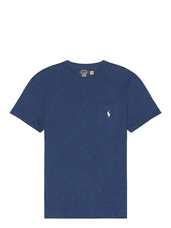 Polo Ralph Lauren Crewneck Pocket T-shirt In Blue - Derby Blue Heather