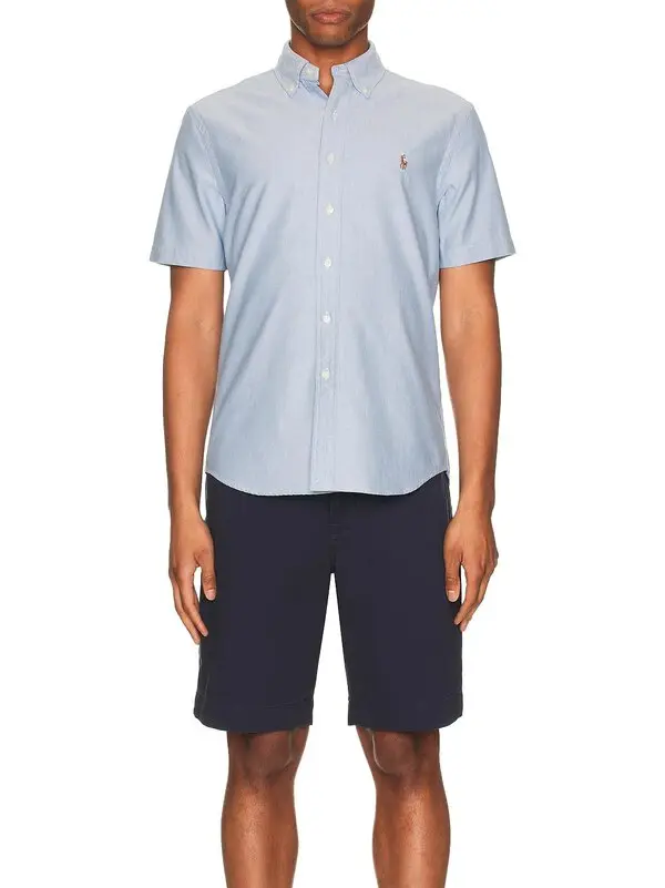 Polo Ralph Lauren Oxford Short Sleeve Shirt In - Bsr Blue