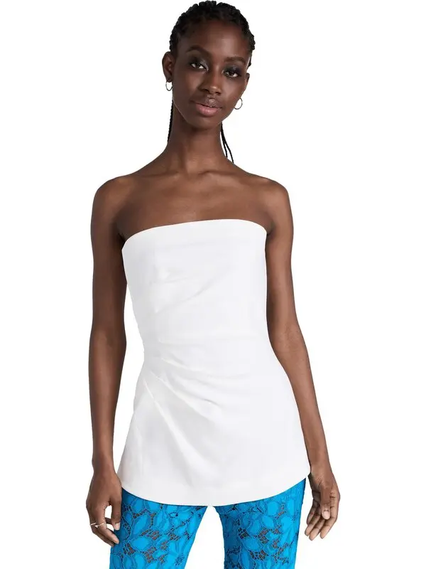 Proenza Schouler Matte Viscose Crepe Strapless Top - White