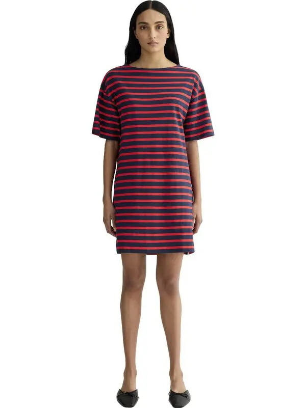Everlane Mariner Organic Cotton Dress - Navy/classic Red