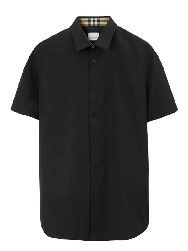 Burberry Slim Fit Stretch Cotton Shirt - Black