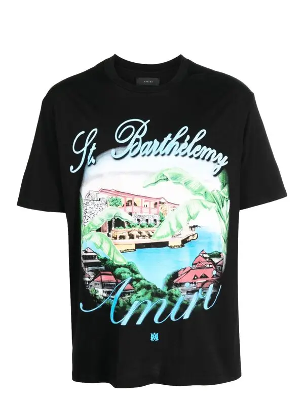 Amiri Graphic-print Cotton T-shirt - Black