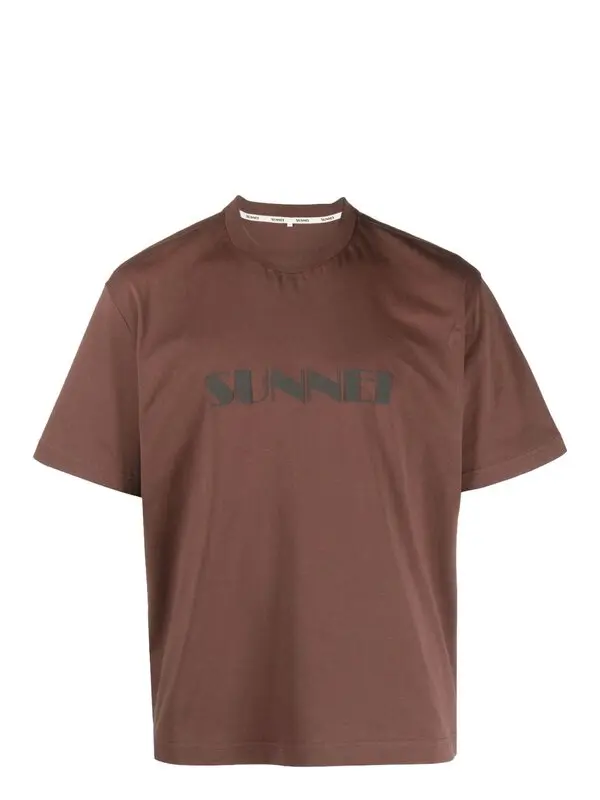 Sunnei Logo-print Cotton T-shirt - Brown