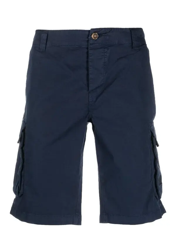 MC2 SAINT BARTH Stretch-cotton Cargo Shorts - Blue