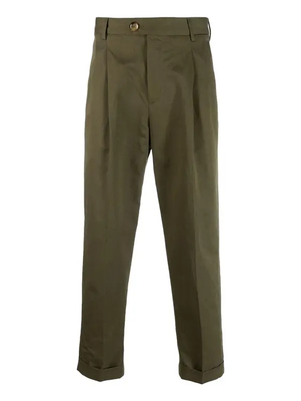 PT TORINO Pleat-detail Chino Trousers - Green