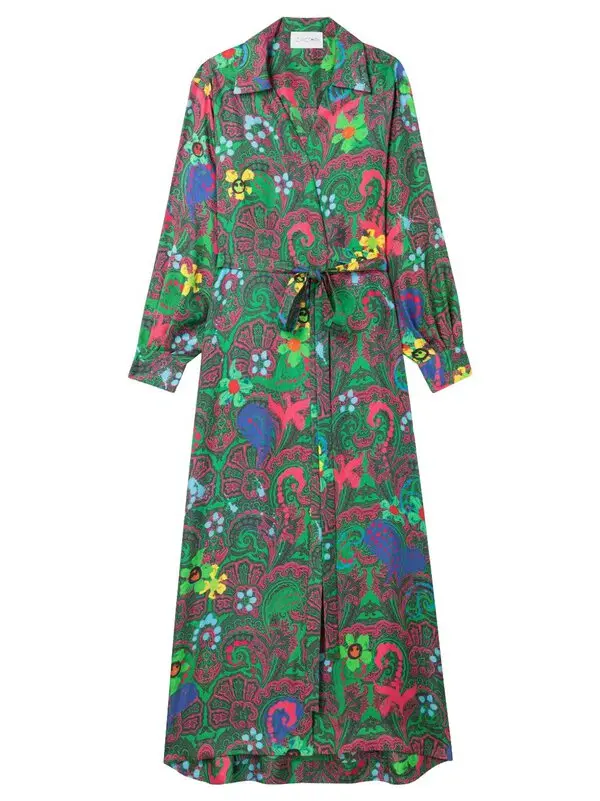AZ FACTORY Motley Paisley Wrap Dress - Green