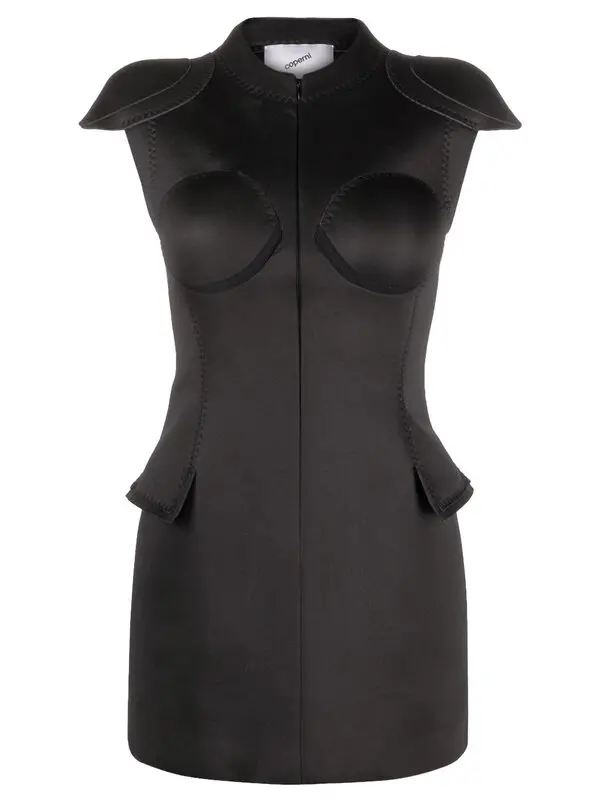 Coperni Cup Neoprene Minidress - Brown