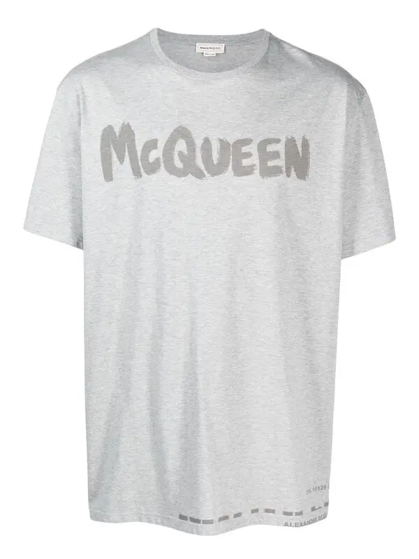 Alexander McQueen Logo-print Cotton T-shirt - Grey