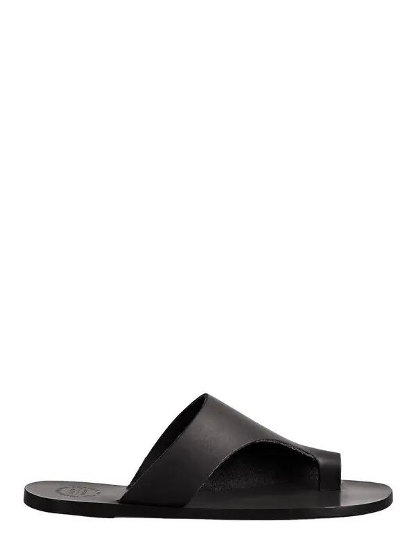 ATP ATELIER Rosa Leather Cutout Sandals - Black