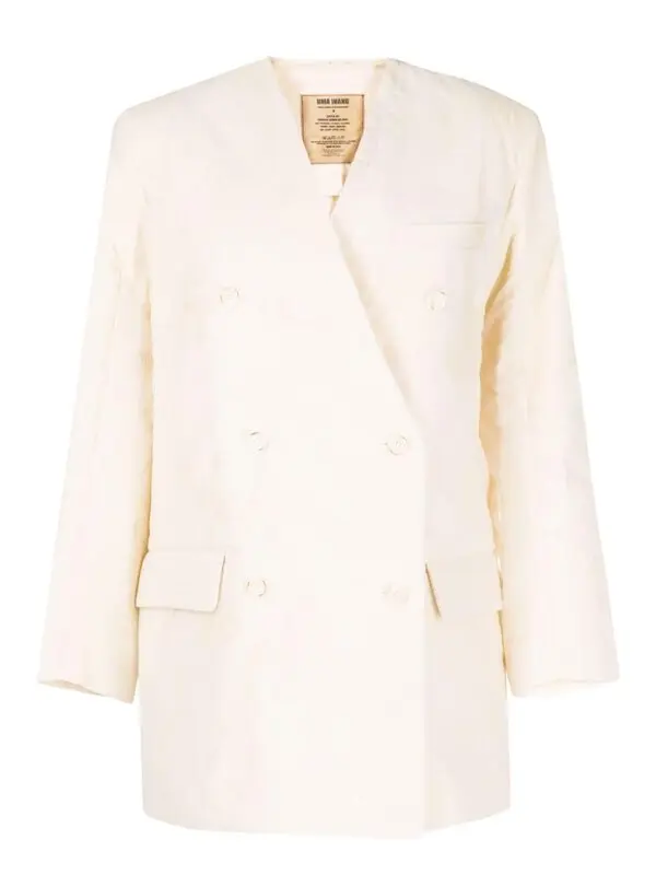 UMA WANG Cotton Double-breasted Blazer - White
