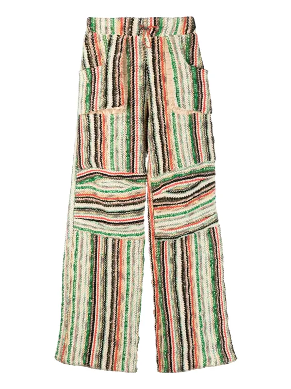VITELLI Stripe-print Trousers - Neutrals