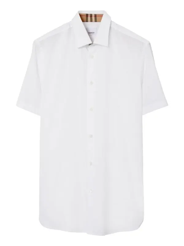 Burberry Logo-embroidered Cotton Shirt - White