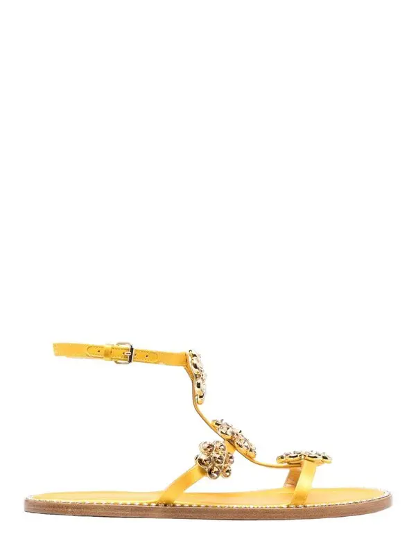 Giambattista Valli Jaipur Embellished Flat Sandals - Yellow