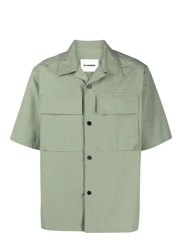 JIL SANDER Short-sleeve Cotton Shirt - Green