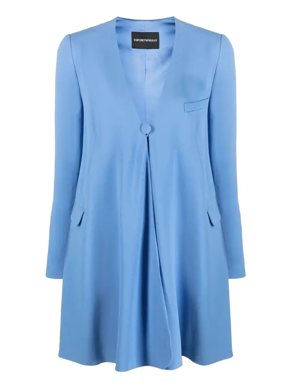 Emporio Armani Single-breasted Oversized Blazer - Blue