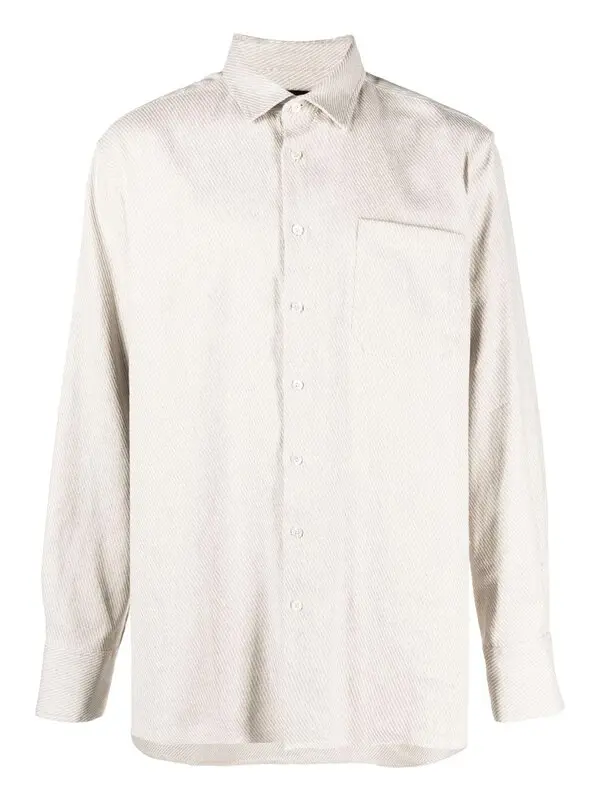 BOTTER Button-up Cotton-linen Shirt - Neutrals